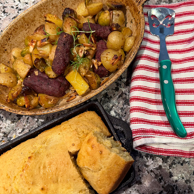 The Simple Art of Roasting: Roasted Sausages and Brussel Sprouts with ...